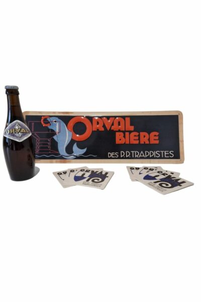 18x Orval Beers, A Metal Sign & 6 Beer Mats